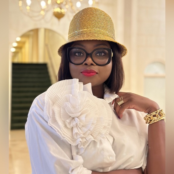 frank clive | Accessories | Frank Olive Vintage Gold Woven Straw Hat ...
